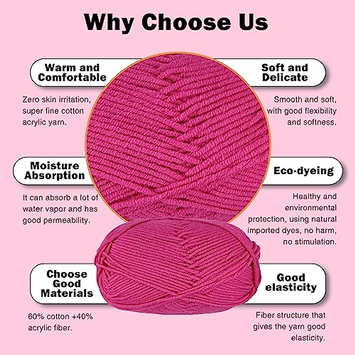 2 Pcs 100g Cotton Acrylic Yarn for Crocheting,Soft and Fluffy Crochet Yarn for Knitting and Crafts，4 ply Warm Yarn for DIY Slippers Cushions Dolls Bags Blankets Ornaments and Trinkets（Denim Blue）