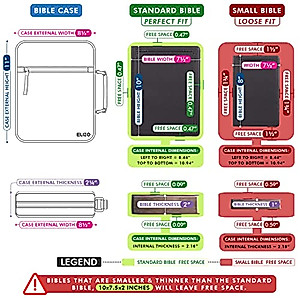 Elizo Genuine Real Leather Bible Cover with Zipper, Bible Case for Women Bible Cover for Men Medium, Bible Bag Book Cover Bible Holder Bookmark Religious Christian Gifts Carrying Case, Savanna