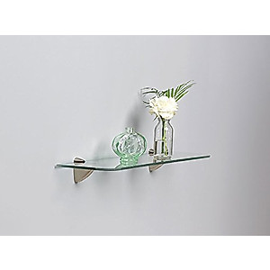 Shelf-Made KT-0134-624SN Glass Shelf Kit, Satin Nickel, 6-Inch by 24-Inch