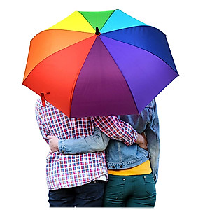 Parquet Rainbow Umbrella, Extra-Strong Golf Umbrella - Automatic Open, Windproof