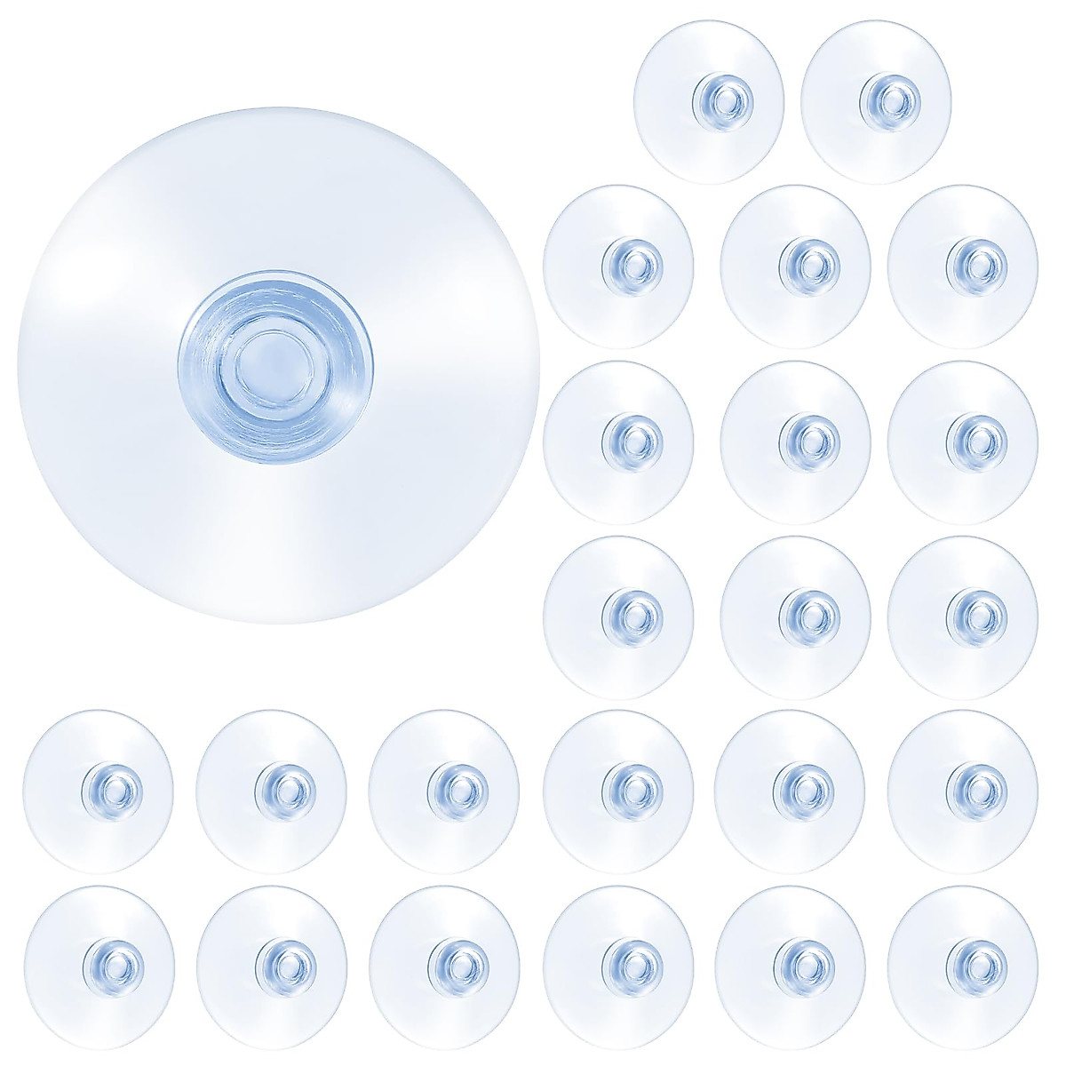 24Pcs Small Suction Cups,Glass Suction Cups 1.6Inch Clear PVC Rubber Window Suction Cups without Hooks,for Home Kitchen and Bathroom Windows Glass Doors