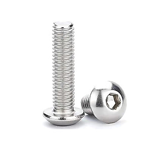 M4-0.7 x 65mm Button Head Socket Cap Screws, Stainless Steel 304, Full Thread, Allen Socket Drive, Heavy Duty Machine Hexagon Screw Drive 20 PCS