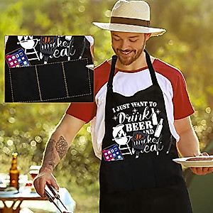 CUSUGBASO Grill Aprons for Men, One Size Funny Grilling Aprons with Three Pockets Birthday Gifts for Men, Dad Christmas Gifts,House Warming Gifts