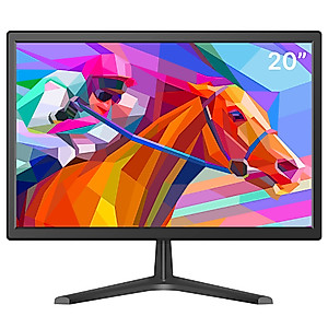 Hisseu 20'' 1440x900 LED Monitor 60Hz Ultra HD HDMI VGA USB Audio Interface Built-in Speaker 160° Wide Viewing Angle Computer Monitor Gaming Monitor Compatible Security Camera System