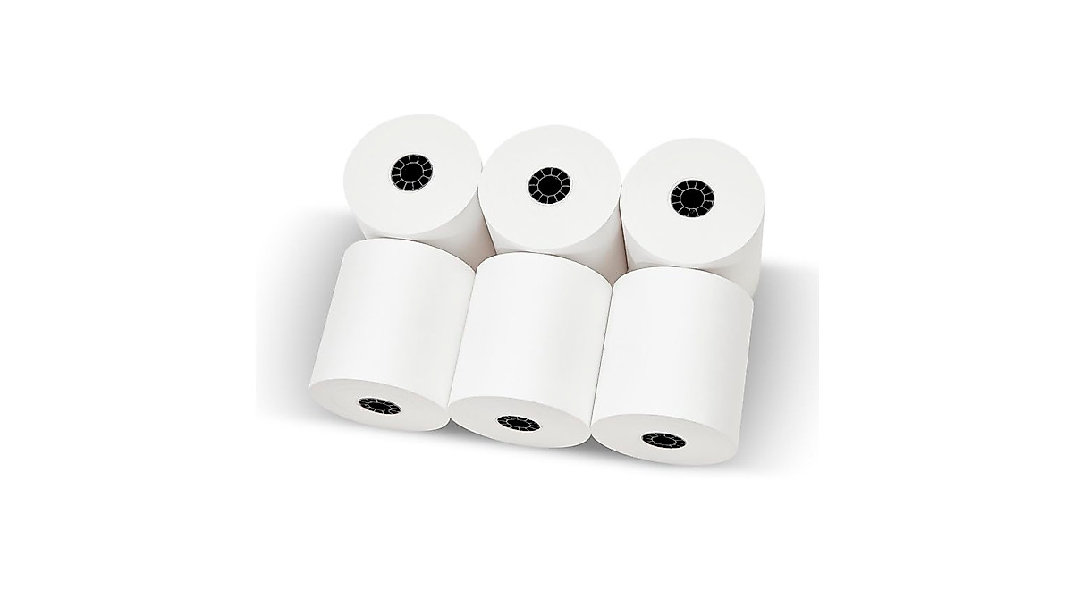 3" x 165' Bond Receipt Paper Rolls for Restaurants