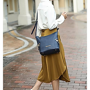 MKF Crossbody Hobo Bag for Women & Wristlet Wallet Purse Set ­– PU Leather Top Handle Pocketbook Shoulder Handbag Mustard