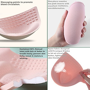 3D Cups for Bras for Women One Piece Seamless Sports Bra Pads Insert Pushup Bra Pads Removable Bra Cups for Replacement, 2 Pack/Pink+Green