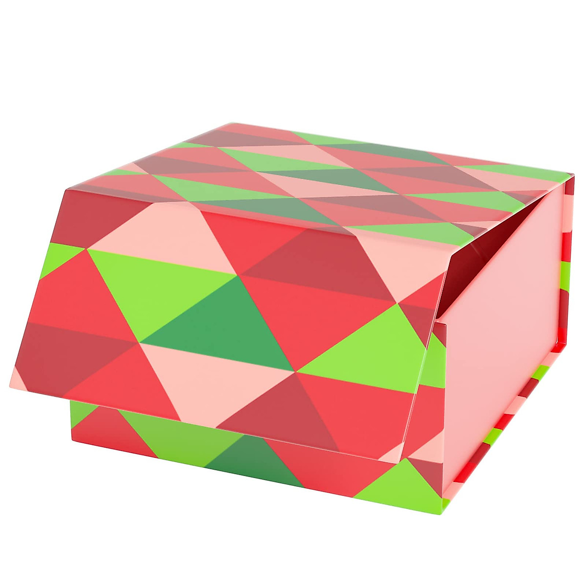 Christmas Gift Box 8"x8"x4" with Magnetic Closure Lid and Ribbon for Gift Packaging, Xmas Gift Wrapping Box for Christmas,New Year,Winter Holiday and Various Holidays