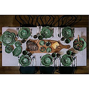 Bordallo Pinheiro Green Cabbage Earthenware Round Cheese Tray