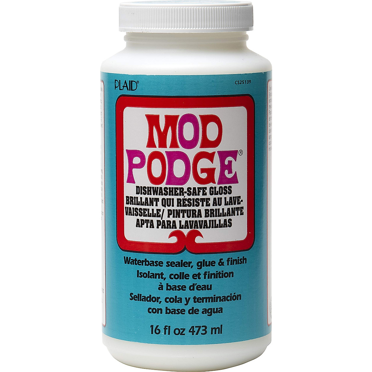Mod Podge Dishwasher Safe Waterbase Sealer, Glue and Finish (16-Ounce), CS25139 Gloss
