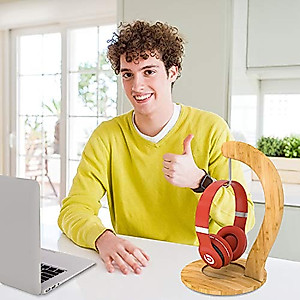 Banana Hanger Bamboo Holder Stand - Sturdy Display with Hook for Home or Bar, Countertop Fruit Storage,Natural Color