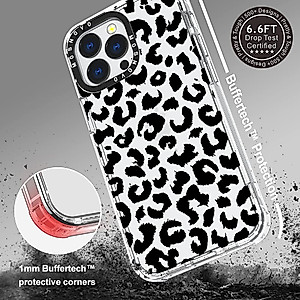 MOSNOVO for iPhone 13 Pro Case, [Buffertech 6.6 ft Drop Impact] [Anti Peel Off] Clear Shockproof TPU Protective Bumper Phone Cases Cover with Black Leopard Print Design for iPhone 13 Pro