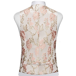 Gwenhwyfar Pink Suit for Men, Prom Suits for Men Slim Fit, Jacket Vest Pants for Wedding Dressy 3 Pieces