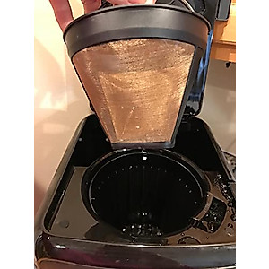 NRP Taller #4 Gold-tone Permanent Coffee Filter Compatible for KRUPS SAVOY, Braun, DeLonghi 12 cup Coffeemaker & More