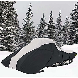 Full Fitment Snowmobile Cover Compatible for the Ski Doo Bombardier Backcountry X-RS 850 ETec 146model years 2020-2023. 600 Denier black and gray, trailerable.