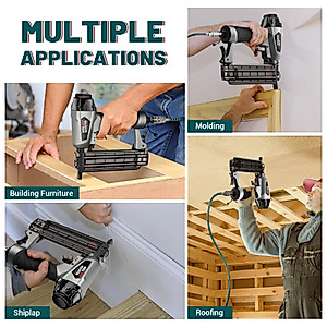 NEU MASTER Pneumatic Brad Nailer, 18 Gauge Nail Gun Fires 5/8-Inch to 2-Inch Brad Nails with Carrying Case, Safety Glasses, 800pcs Nails