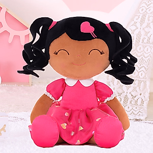 Gloveleya Baby Doll Gifts Plush Curly Girl Toys with Love 16" Rose