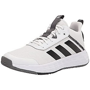 adidas Men's Own The Game 2.0 Basketball Shoe, White/Black/Grey, 10