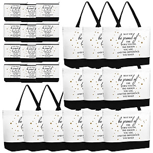 Cunno 24 Pcs Gifts Bag Bulk for Women Aesthetic Canvas Tote Bags Makeup Bags inspired Gifts for Friend Coworker Teacher Shopping Grocery Reusable Bags(Classic May You Be Proud)
