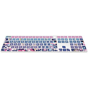 Sanfulin Keyboard Cover Skin for 2021 New Apple iMac Magic Keyboard (Model: A2520) with Numeric Keypad and Touch ID, Cute Printing Silicone Keyboard Protector, Red Flower