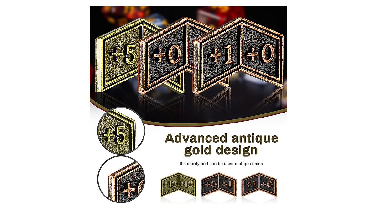 Antique Gold Magic Gathering Tokens - 60 Metal Counters
