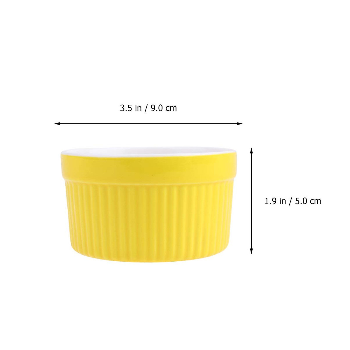 PRETYZOOM Ceramic Ramekins Porcelain Dishes Dessert Custard Baking Cup Round Ceramic Pudding Cup Bowl Ramekins Bakeware for Baking Serving Creme Brulee Lava Cake 5pcs
