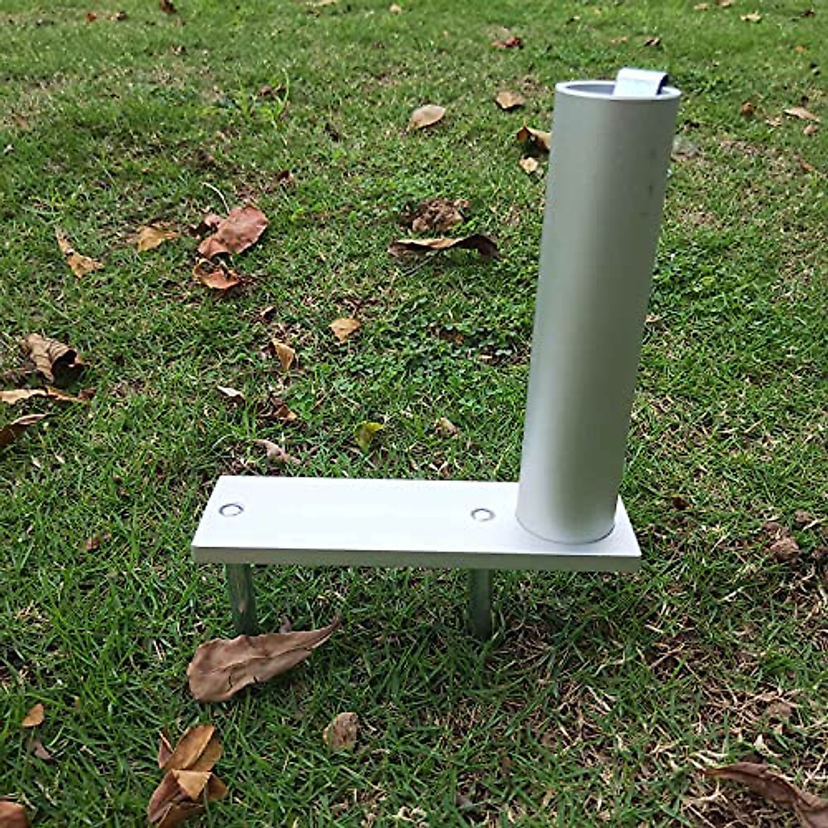 FFfeily Umbrella Holder Ground Garden Grass Umbrella Anchor for Pole Diameter Below 3cm/1.18inch Silver Aluminum Alloy Patio Umbrella Stand Stake