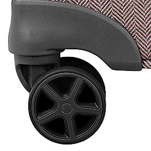 LONDON FOG Newcastle Softside Expandable Spinner Luggage, Rose Charcoal Herringbone, Checked-Medium 24-Inch