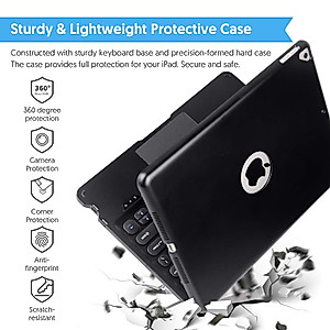 LAVO-TECH Wireless Bluetooth Keyboard Case 10.2" 10.5" with Touchpad for iPad 9th 8th 7th Gen, iPad Air 3rd, iPad Pro 10.5", Smart Wireless Keyboard Case 360° Full Protection Cover