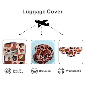 Explore Land Travel Luggage Cover Suitcase Protector Fits 23-26 Inch Luggage (Latin Girl, M)