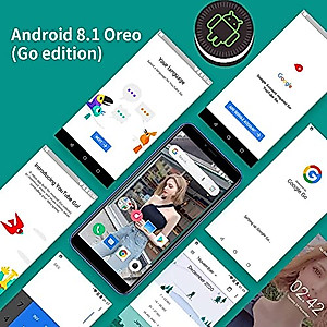 KXD 6C Cell Phone 4G Android Phones Unlocked 5.5" Full-Screen Phone 8MP Camera Smartphones Face ID 2500mAh Battery 16GB ROM with 64GB Expandable Memory Mobile Phones US Version (Blue)