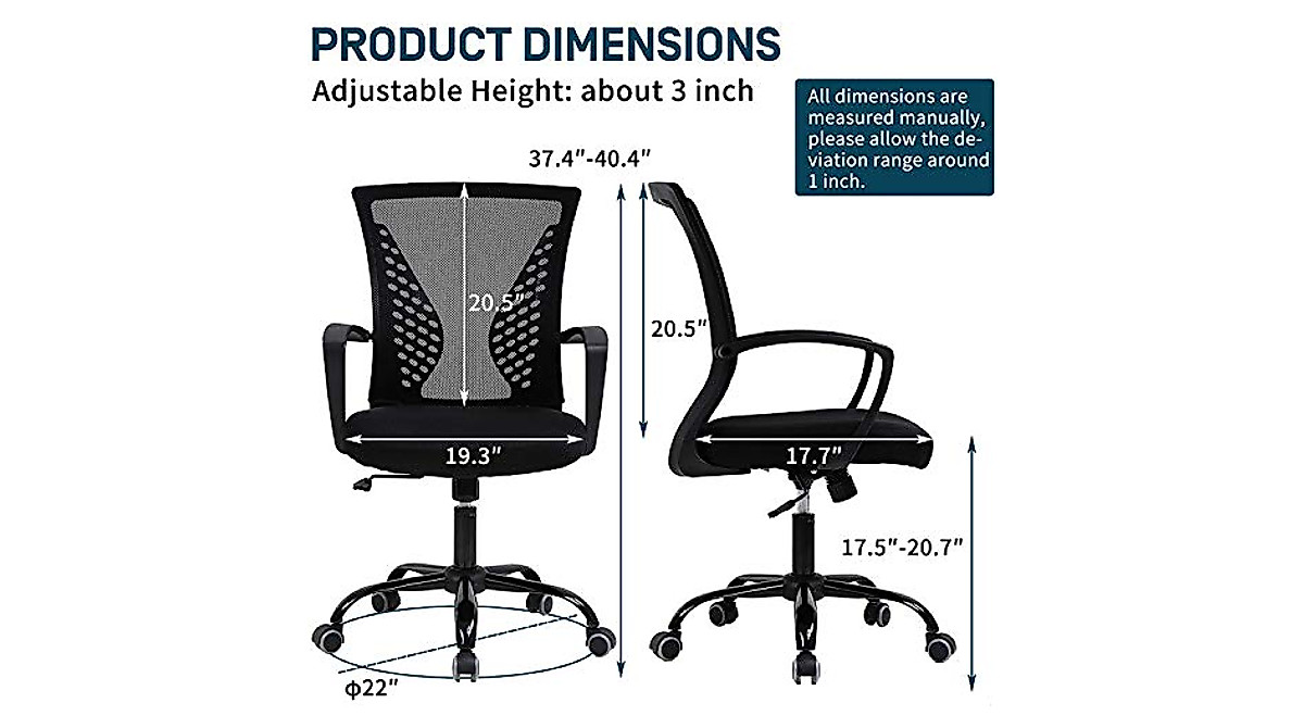 Ergonomic Office Chair with Lumbar Support and Breathable Mesh ...