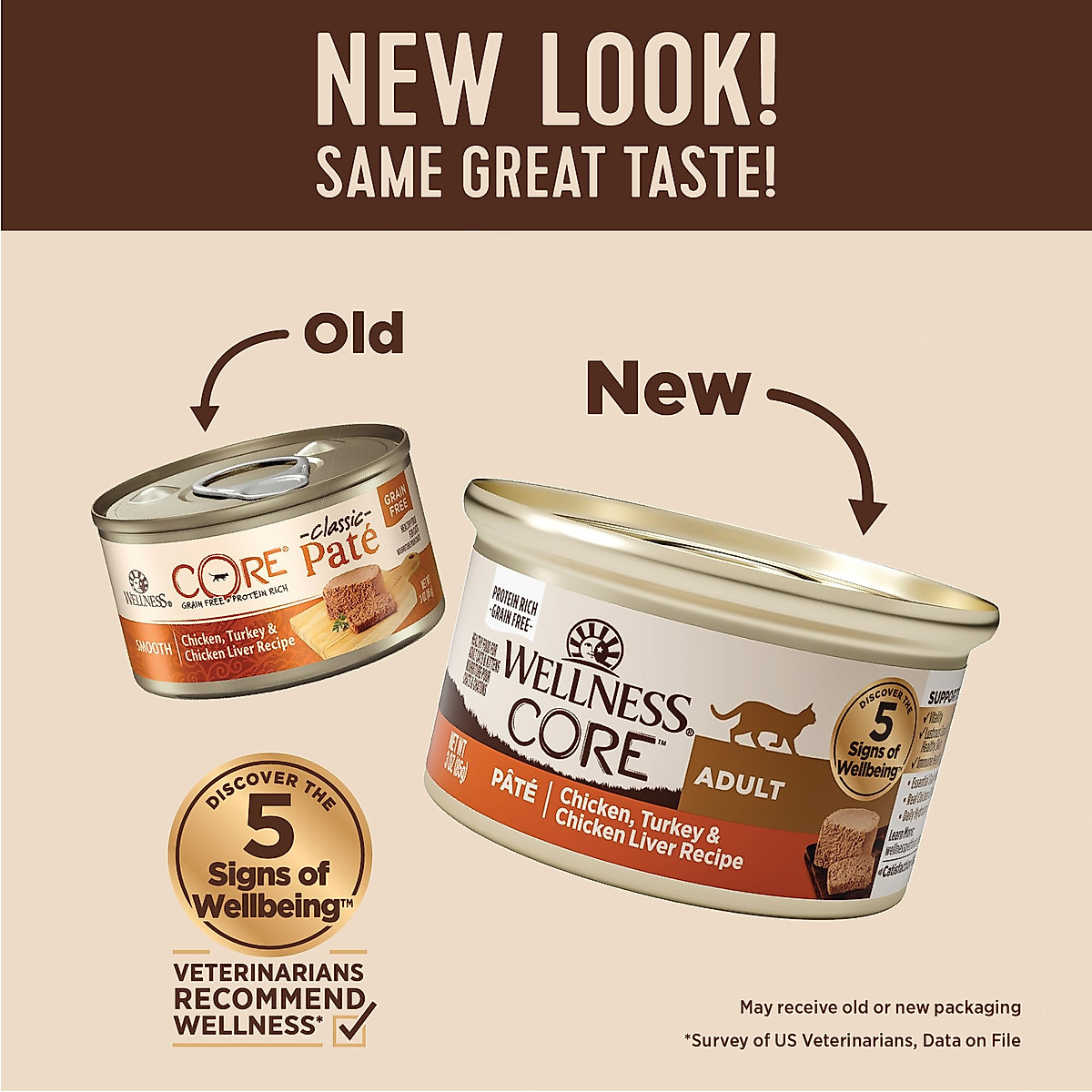 Wellness CORE Grain-Free Wet Cat Food, Natural Canned Food for Cats, Made with Real Meat (Chicken, Turkey & Chicken Liver Pate) , 3 Oz Cans (Pack of 12)