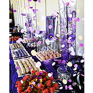 Purple Silver Confetti/Purple Centerpiece Table Party Decorations Purple Birthday Party Decorations Table/Purple Engagement Party Decorations, Purple Baby Shower Decorations, Purple Silver Wedding