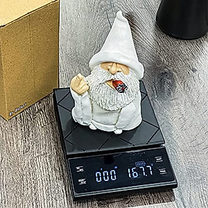 Hefaxi Funny Garden Gnome Statue,Middle Finger Smoking Wizard Gnome,Cool Old Man with White Beard,6.3inch Naughty Garden Sculpture Decoration