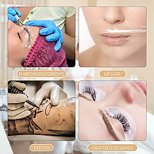 G2PLUS 3 Pack Disposable Eyebrow Plastic Wrap Preservative Film, Make Up Supplies Wrap Cover Tape Roll - 600 Meters