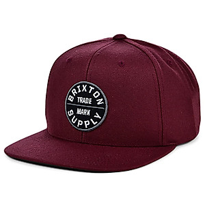 Brixton Oath III Adjustable Snapback Cap Burgundy