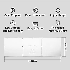 EAST OAK Patio Heater Reflector Shield, Propane Patio Heaters Focusing Reflector for Extra Heat Reflecting Power, Enegy Saving, Heating Reflector for Directional Heating, 0.7mm Thickened Aluminum