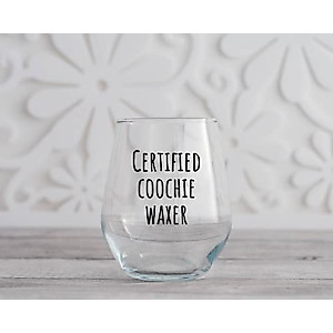 Certified Coochie Waxer Wine Glass, Funny Esthetician Gifts, Esthetician Appreciation Gift, Waxer Gift, Gift For He