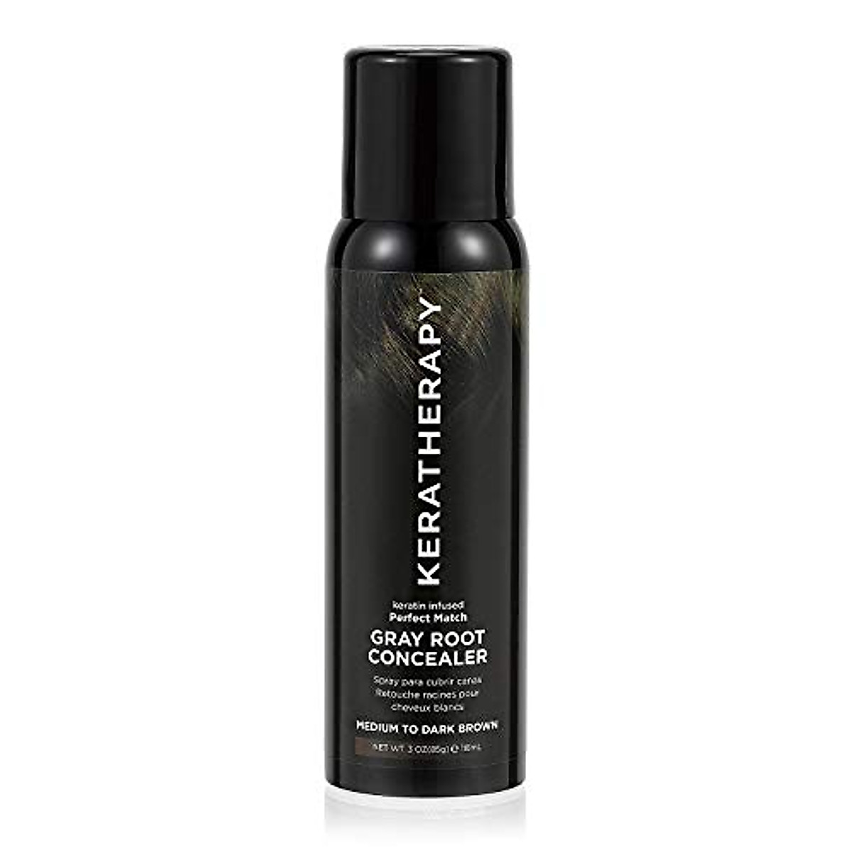 Keratherapy Keratin Infused Perfect Match Gray Root Concealer Spray, Dark Brown, 3 oz, 118 ml - Root Cover Up Spray to Hide Gray Roots - Keratin Therapy Hair Darkening & Temporary Scalp Concealer