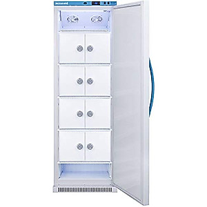 Summit Appliance MLRS15MCLK MOMCUBE Breast Milk All-Refrigerator with 8 Lockers with Combination Locks, Interior Light, Door Lock, Auto Defrost, Temperature Alarm and Silver-Ion Handle
