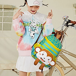 GreenTribes Toddler Backpack - Tyvek - Animal Schoolbag for Kids - Waterproof Preschool Backpack - Travel Paper Bag for Baby Girl Boy 2-8 Years,Cute Monkey