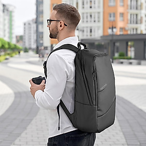 CZUR Business Travel Backpack for Men, Black Water Resistant Laptop Backpack, Durable School Computer Backpack for College Students, High Capacity Work Backpack Fits 17.3 Inch Laptop