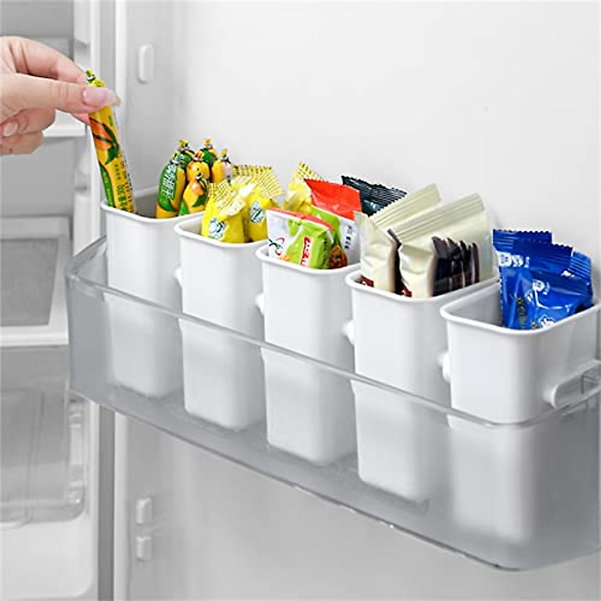 Multifunctional Storage Box Refrigerator Side Door Storage Box Food Sorting Box Cool Kitchen Stuff (White, One Size)