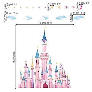 wondever Castle Wall Stickers Fairy Tale Peel and Stick Wall Art Decals for Girls Bedroom Living Room Baby Nursery
