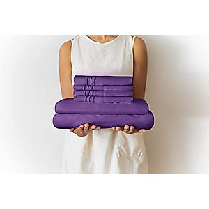 CGK Unlimited Queen Size Sheet Set - 6 Piece Set - Hotel Luxury Bed Sheets - Extra Soft - Deep Pockets - Easy Fit - Breathable & Cooling Sheets - Wrinkle Free - Comfy - Purple Bed Sheets - Queen 6 PC