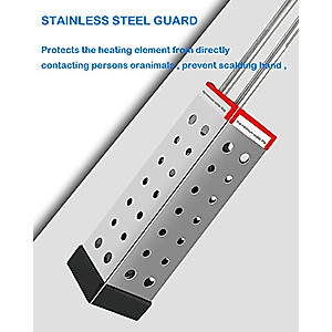 Pool Water Heater Above Ground, Portable 1500W Immersion Water Heater with Stainless Steel Guard Cover and Suspension Head for Bathtub, Garden, Backyard