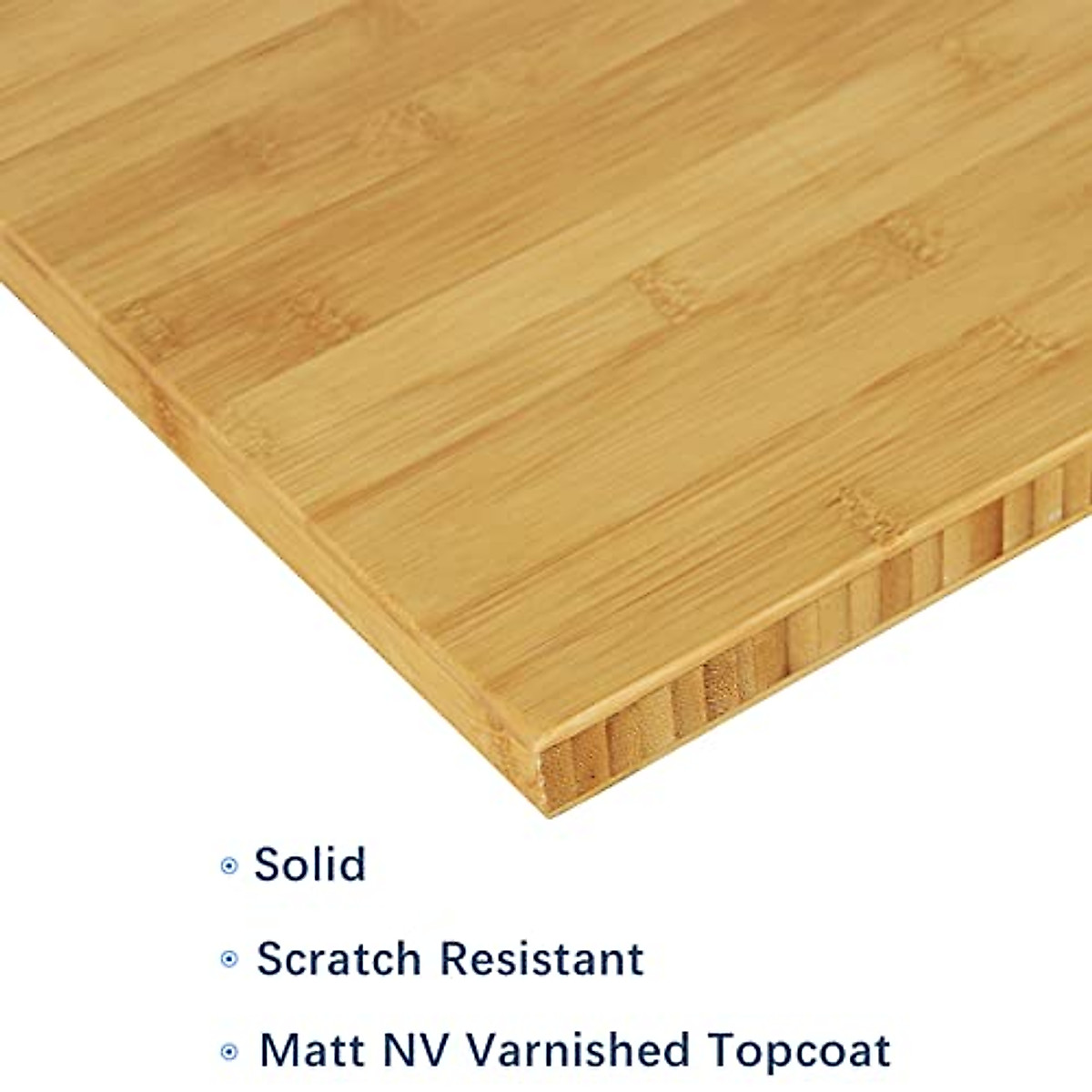 VWINDESK 72 x 30 x 1 Inch 100% Solid Bamboo Desk Table Top Only,for Standing Desk Home Office Desk with 60mm Grommets(Right Angle)