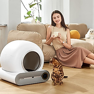 Cat Automatic Smart Self-Cleaning Cat Litter Box,Cat Litter Cleaning Robot with 65L+9L Large Capacity, App Control Smart for Multiple Cats