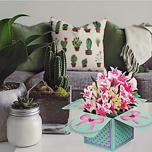 Banzk Thank you Card, 3D Pop up Greeting Cards, Birthday Gift Card with Note Card and Envelope, Teacher Appreciation Card, Best Friend Gift, Flowers Box Greeting Cards for Mom, Grandma, Father